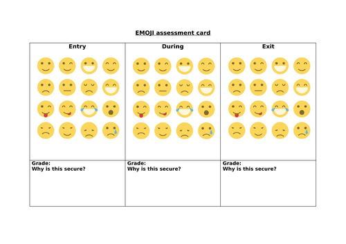 Emoji assessment tracking | Teaching Resources