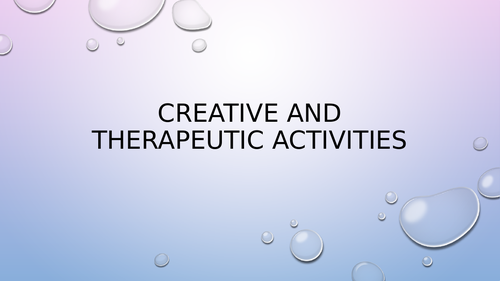 Creative and therapeutic activities in health and social care ...