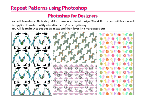 Photoshop Repeat Pattern Booklet | Teaching Resources