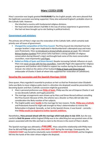 The Mid Tudor Years for AQA A Level History ('1C The Tudors ...