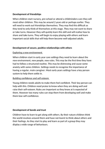 Btech Tech Child development FULL component 1A | Teaching Resources