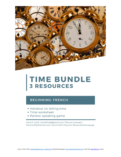 Telling Time Bundle: French | Teaching Resources