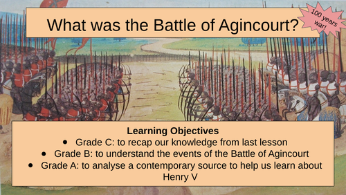 KS3 Hundred Years War Key Battles - 3 lessons (Crecy, Poitiers and ...