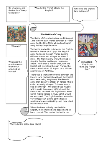 KS3 Hundred Years War Key Battles - 3 lessons (Crecy, Poitiers and ...