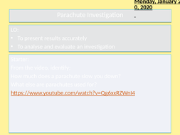 KS3 Science Parachute Practical - 7 Lessons, Lesson Plans, Worksheets ...