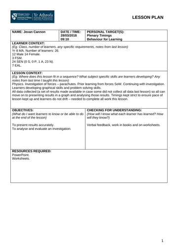 KS3 Science Parachute Practical - 7 Lessons, Lesson Plans, Worksheets ...