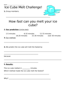 Ice Cube Melt Challenge | Teaching Resources