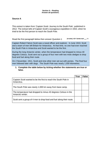 AQA Step Up To English Gold Step Adventure Unit assessment style ...