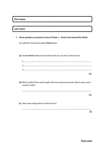 Music From Around The World with Assessment | Teaching Resources