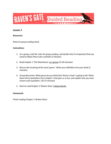 Raven's Gate Anthony Horowitz 15 Lesson Guided Reading SOW | Teaching ...