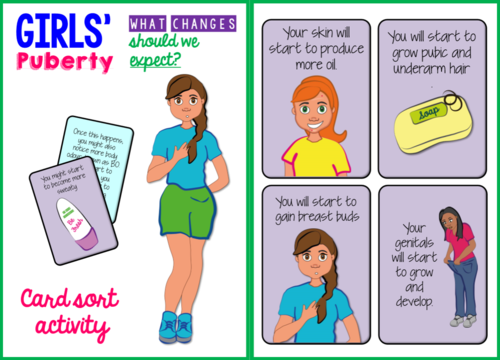 Girls' Puberty Card Sort | Teaching Resources