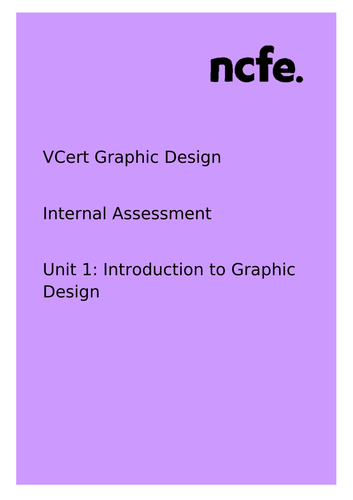 VCert Graphic Design Unit 1 | Teaching Resources