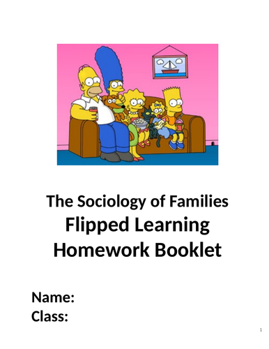 GCSE Sociology Families Homelearning Booklet | Teaching Resources