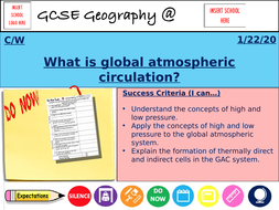 Global atmospheric circulation lesson and worksheet | Teaching Resources