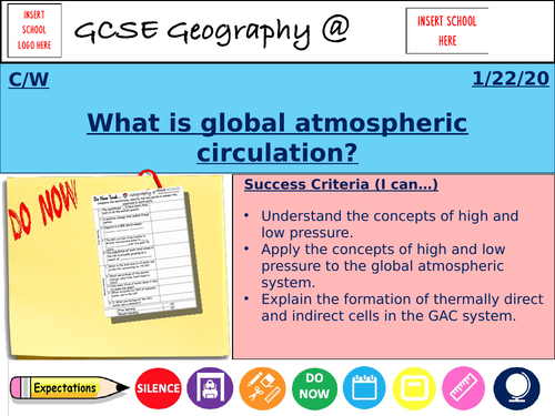 Global atmospheric circulation lesson and worksheet | Teaching Resources