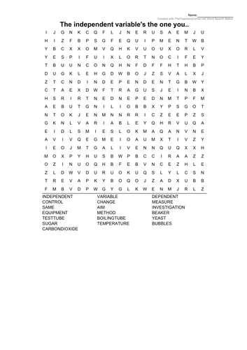 Variables wordsearch | Teaching Resources