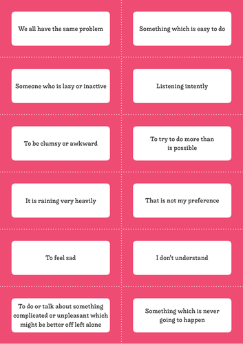 KS2 Idioms Worksheet - Sorting Activities | Teaching Resources