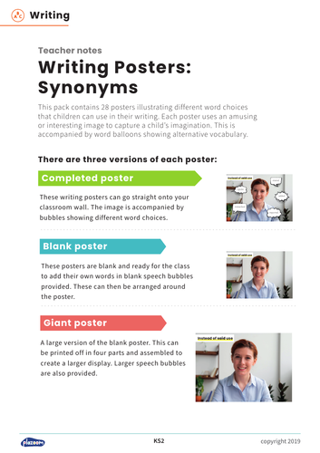 KS2 Synonyms: Posters to Support More Effective Writing | Teaching ...