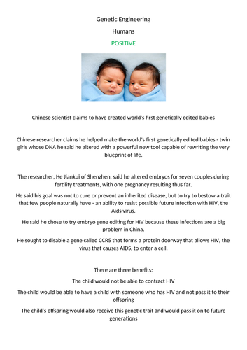 KS3 RS - Medical Ethics - Genetic Engineering | Teaching Resources