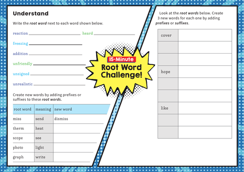 Root Words And Word Families – Y3 SPaG Challenge Mat | Teaching Resources