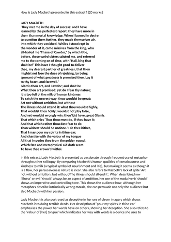 GCSE Macbeth: 4 Extract Analyses | Teaching Resources