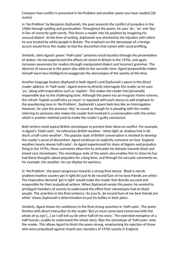 GCSE Edexcel Conflict Poetry Example Essays | Teaching Resources