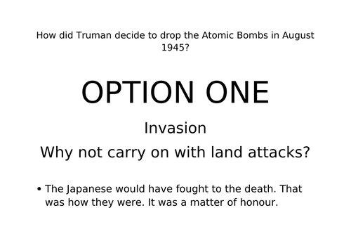 Lesson: Should America apologise to Japan for dropping the Atomic Bomb ...