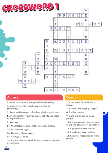 Year 3 and 4 Word List and Vocabulary Crosswords | Teaching Resources