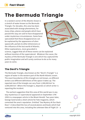 The Mystery Of The Bermuda Triangle - KS2 Reading Comprehension ...