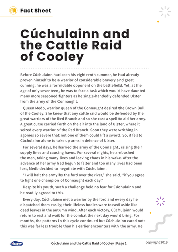 Cúchulainn and the Cattle Raid of Cooley: Celtic Legends - Reading ...