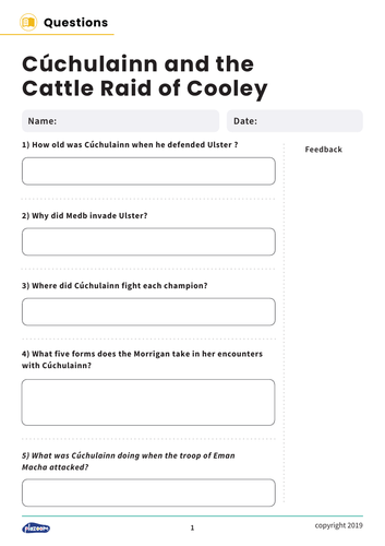 Cúchulainn and the Cattle Raid of Cooley: Celtic Legends - Reading ...