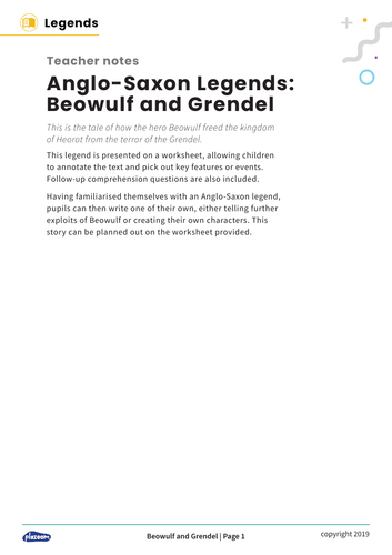 Beowulf And Grendel - KS2 Reading Comprehension And Model Text: Anglo ...