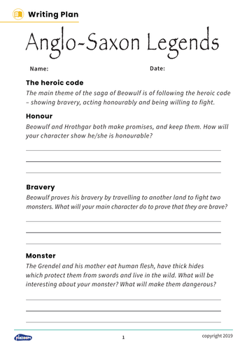 Beowulf And Grendel - KS2 Reading Comprehension And Model Text: Anglo ...