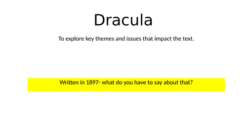 Dracula KS5 | Teaching Resources