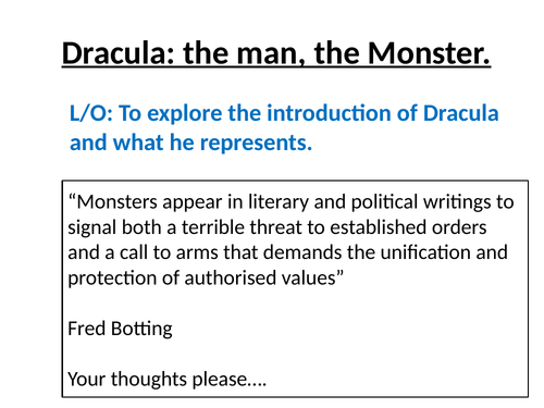Dracula KS5 | Teaching Resources