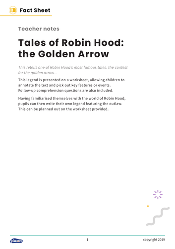 Robin Hood And The Golden Arrow - KS2 Reading Comprehension And Model ...