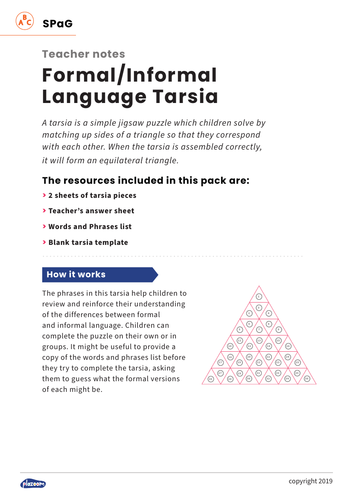 KS2 Grammar Game: Formal and Informal Language Tarsia Puzzle | Teaching ... KS2 Grammar Game: Formal and Informal Language Tarsia Puzzle | Teaching ...