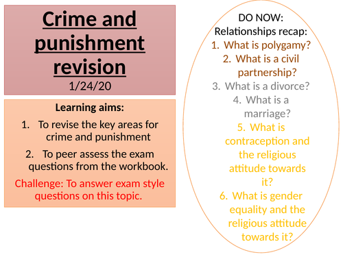 Revision Lesson for Religion: Crime and Punishment | Teaching Resources