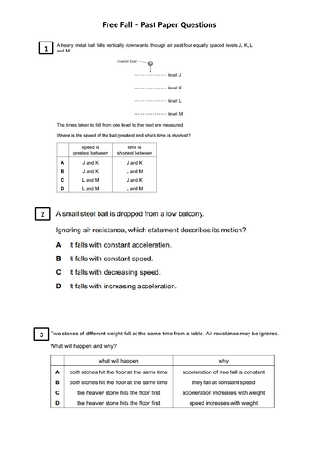Free fall & Terminal velocity | Teaching Resources