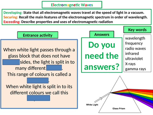 Electromagnetic spectrum and its uses | Teaching Resources