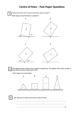Centre of mass and stability | Teaching Resources