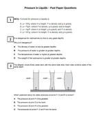 Pressure in liquids and solids GCSE/ iGCSE | Teaching Resources