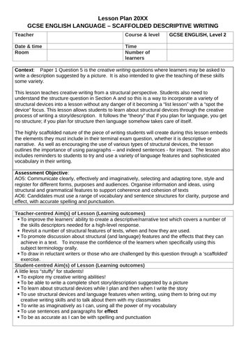 8 Perfect Paragraphs - Scaffolded Creative Writing Using Structure ...