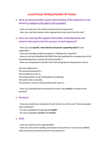 History Essay Writing Bundle - Support students to achieve top grades ...