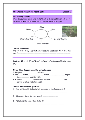 The Magic Finger by Roald Dahl. A resource for EAL / ESL learners ...