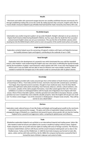 Elizabeth I's Voyages of Discovery | Teaching Resources