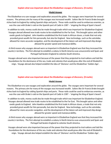 Elizabeth I's Voyages of Discovery | Teaching Resources