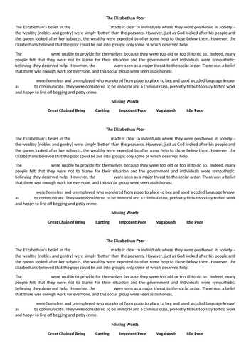 Government Action to Elizabethan Poverty | Teaching Resources