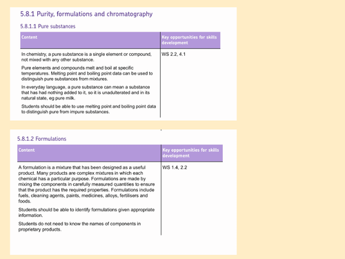 AQA Trilogy Chemical Analysis - Pure Substances and Formulations ...