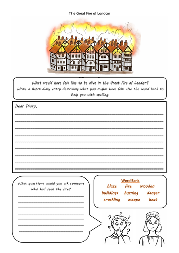 Great Fire of London Activity Worksheet KS1 History | Teaching Resources